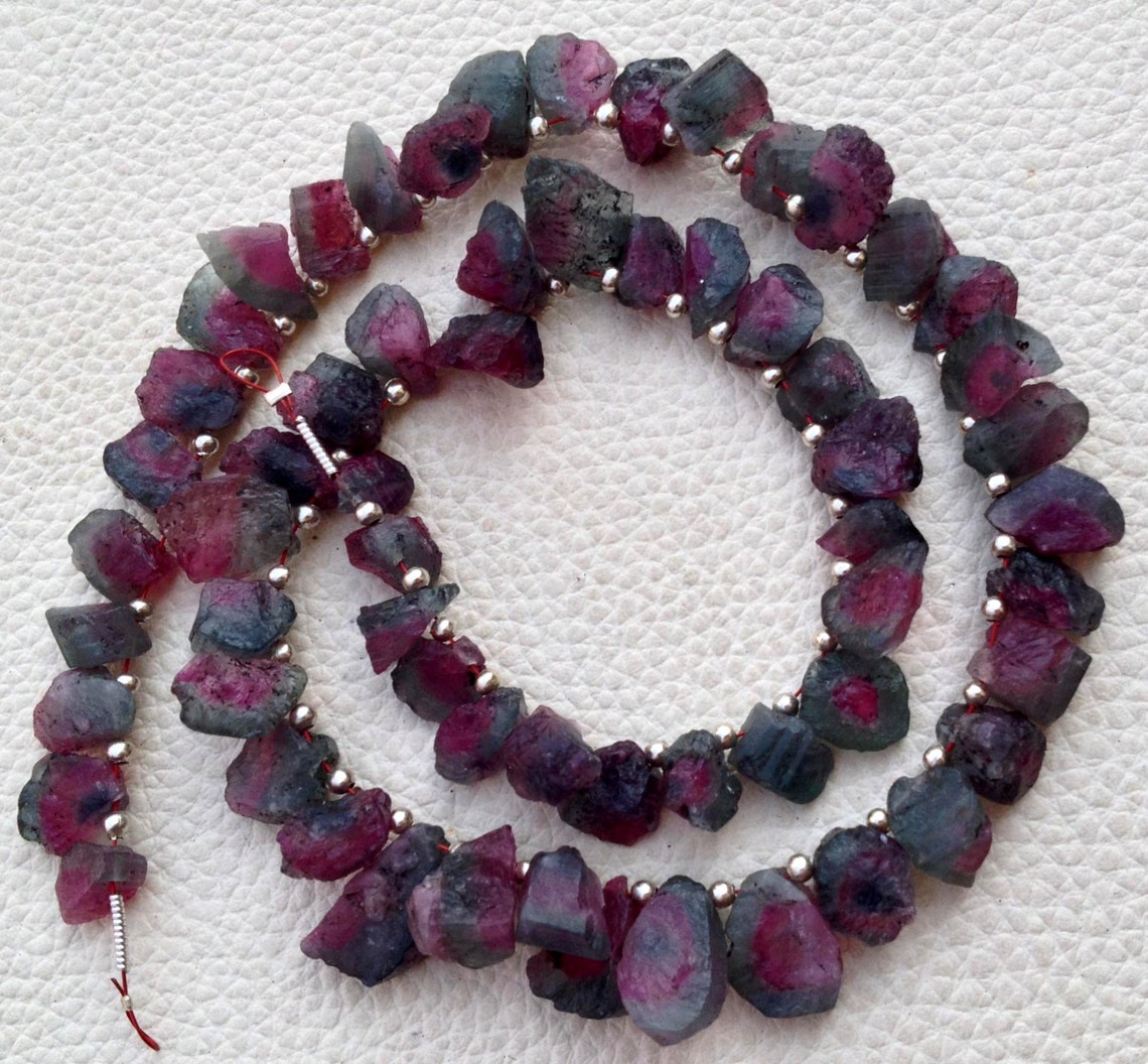 Brand New Amazing WATERMELON TOURMALINE Hammered Rock Nuggets - Etsy
