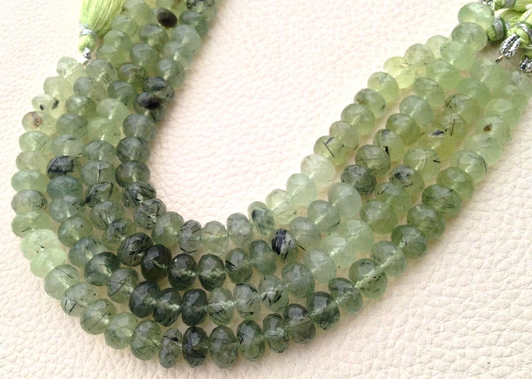 New Arrival, Full 8 Inch Long Strand, Finest Quality MOSS PREHNITE ...