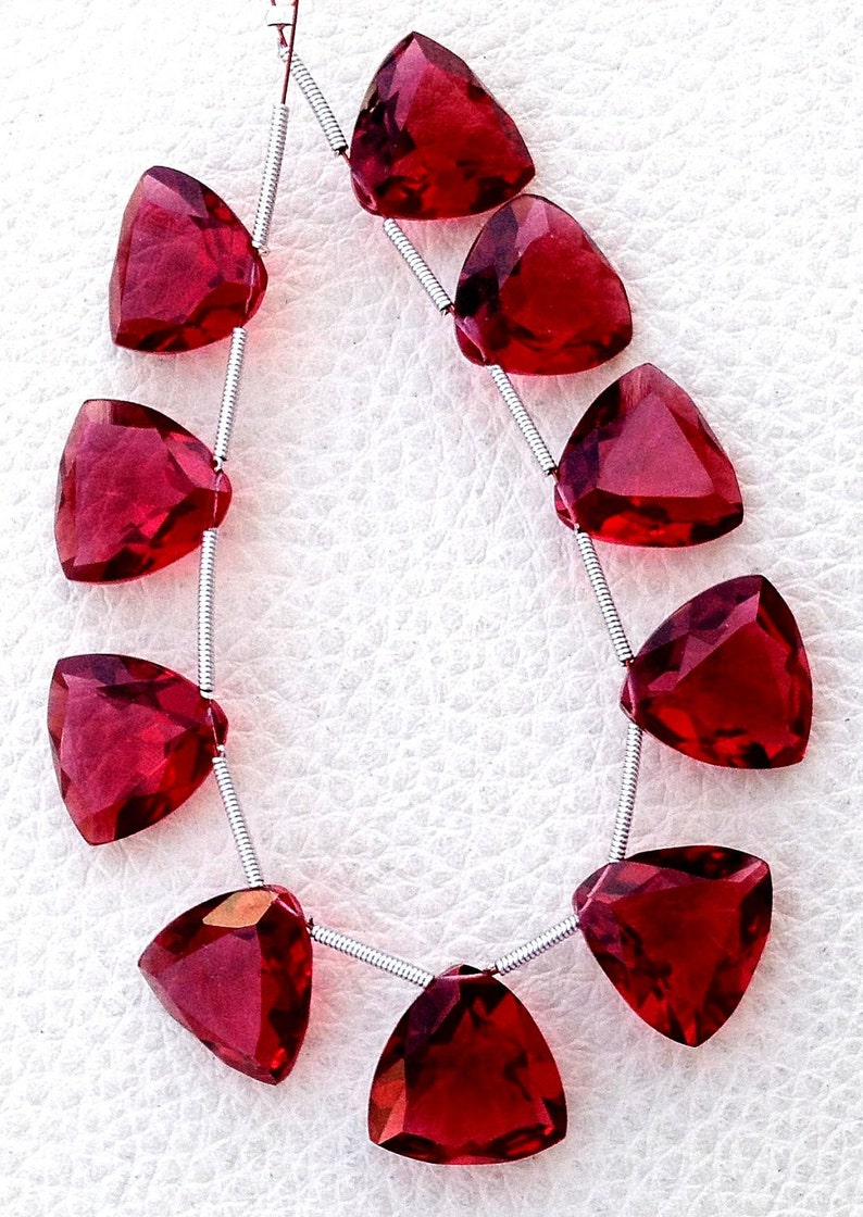 4 Matched Pairs Superb RUBY RED Quartz Faceted CUT Trillion - Etsy