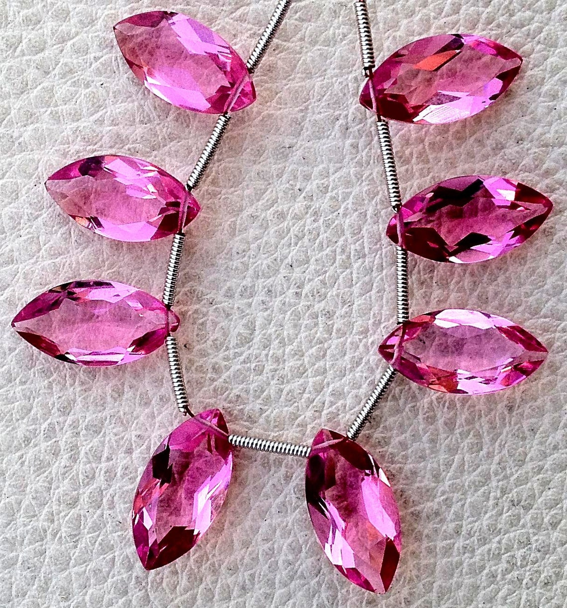 5 Matched Pairs SUPER New Pink Quartz Faceted CUT Marquise - Etsy