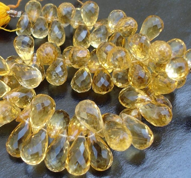 25 Pcs of Gorgeous Natural CITRINE Faceted DROPS Briolettes - Etsy