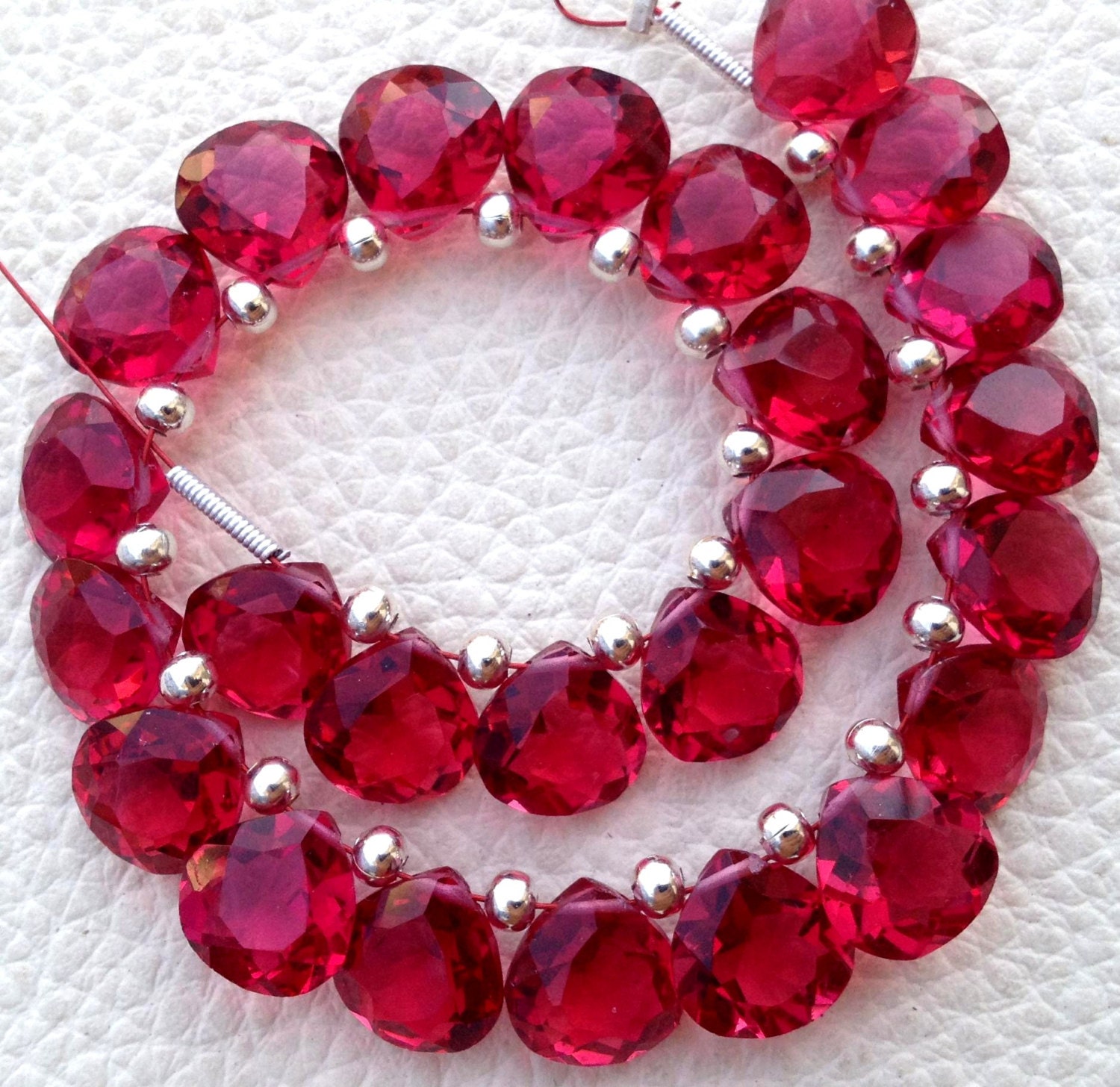 30 Piecesbrand New Item RUBY RED QUARTZ Faceted Cut Heart - Etsy