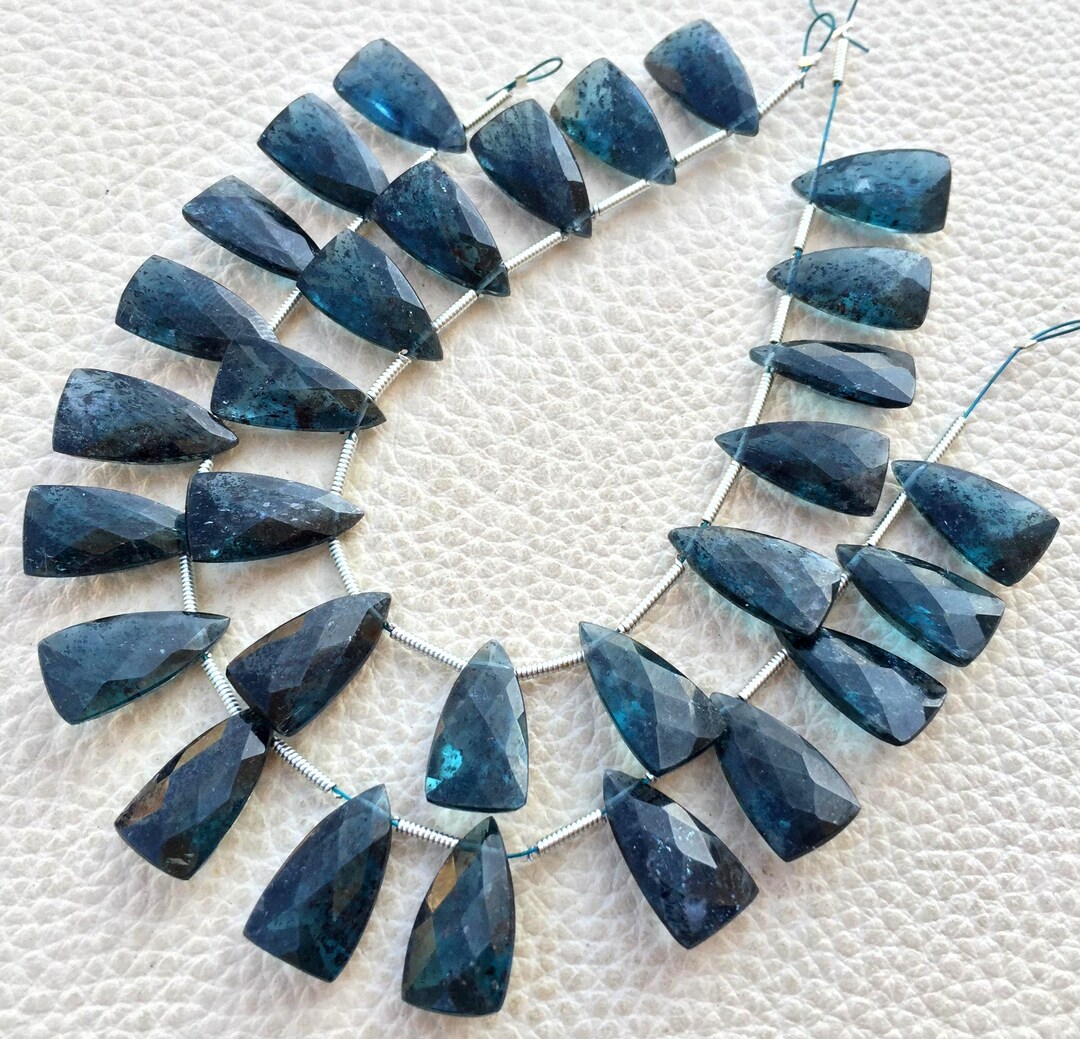 3 Matched Pairs Rare NATURAL TEAL Moss Kyanite Faceted Pyramid Shape ...
