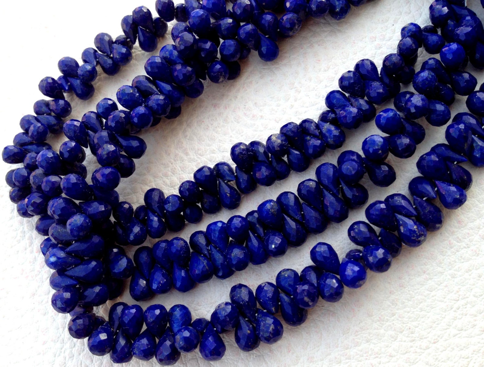 Full 8 Inch Strand,aaa Quality Lapis Lazuli Faceted Drops Briolettes,6 ...