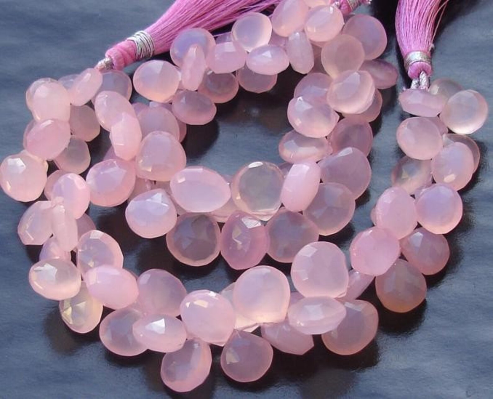 8mm Heart Full 6 Inches Strand ROSE Qtz Pink Chalcedony - Etsy