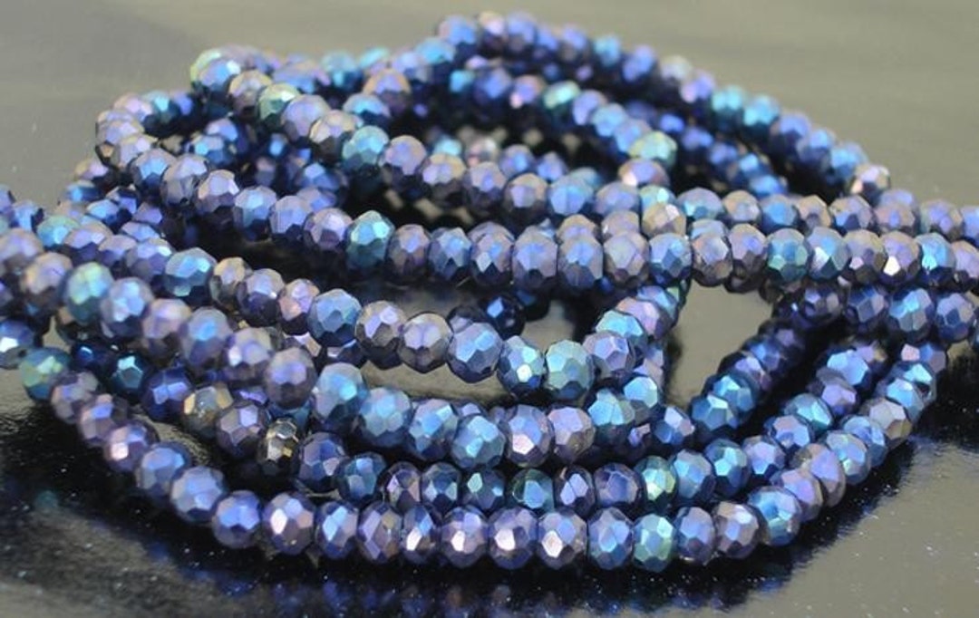 Gorgeous Mystic BLUE RAINBOW QUARTZ Faceted Rondelles 14 Inches Strand ...