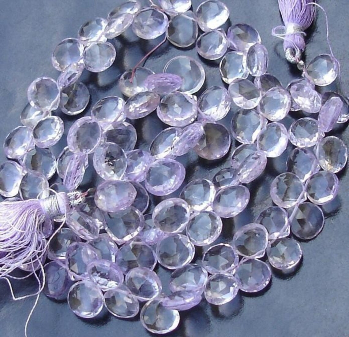 Finest Quality,aaa Quality Pink Amethyst Faceted Heart Shape Briolettes ...