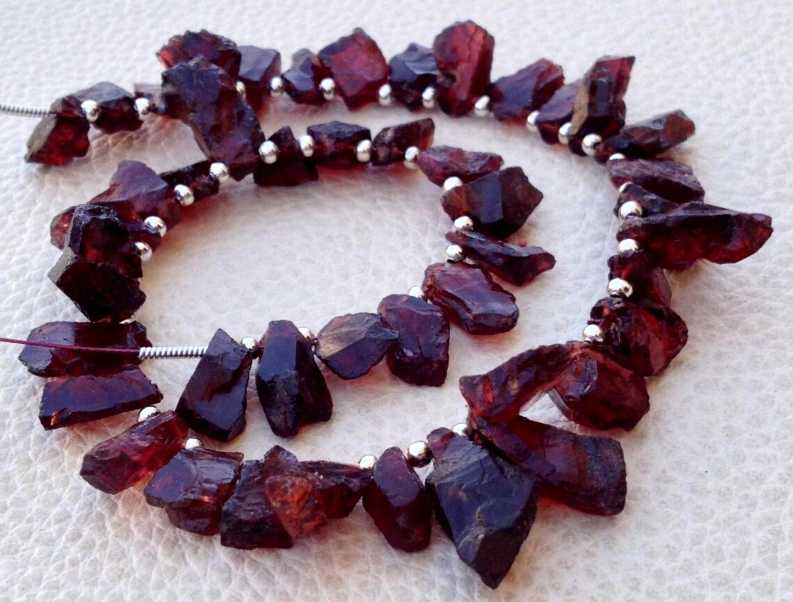 Brand New, Amazing GARNET Hammered Rock Nuggets Tip Drilled ,8-10mm ...