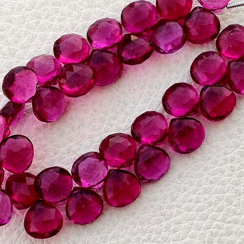 New Arrival 1/2 Strand RUBY RED QUARTZ Quartz Faceted Heart - Etsy