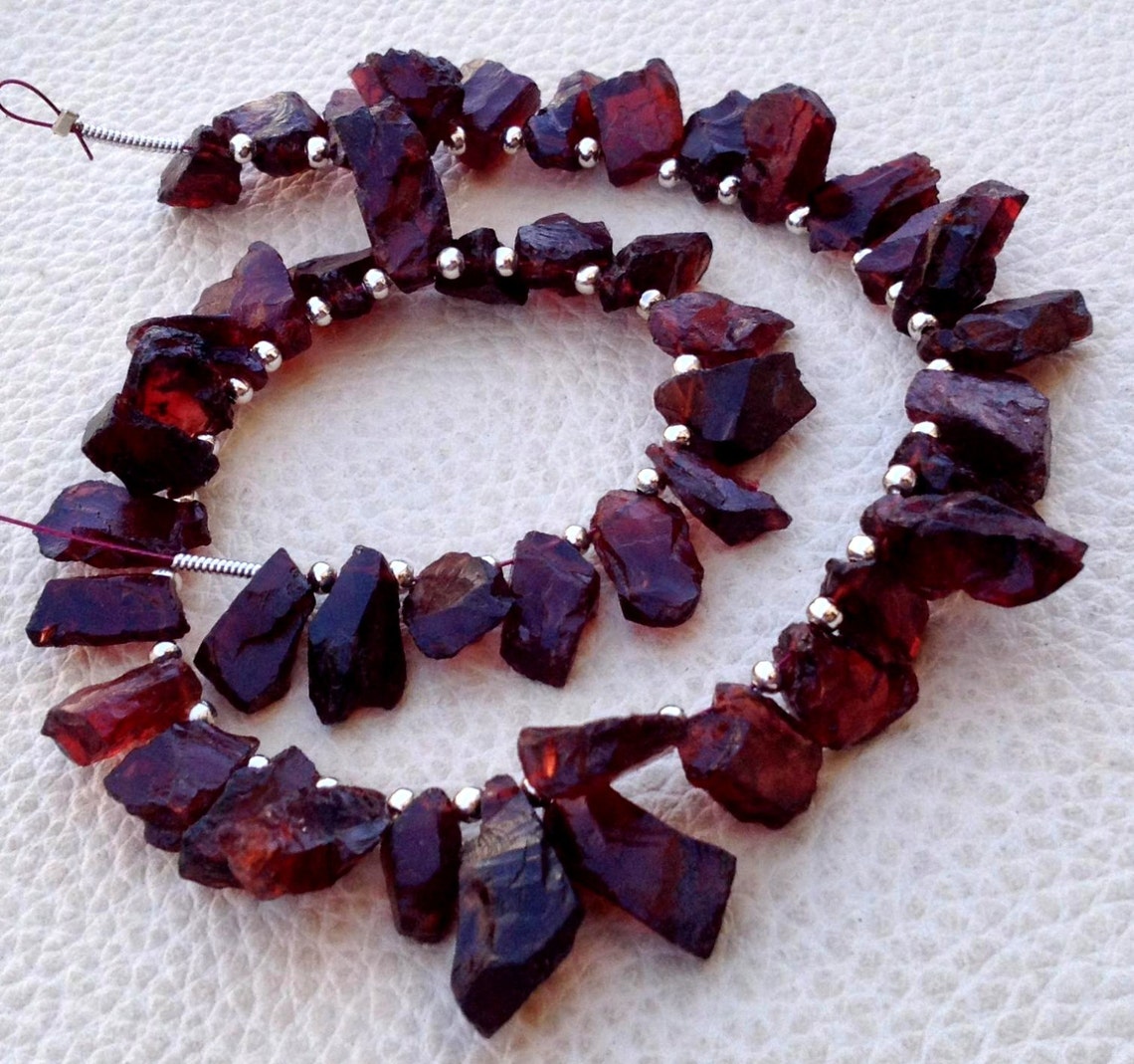 Brand New, Amazing GARNET Hammered Rock Nuggets Tip Drilled ,8-10mm ...
