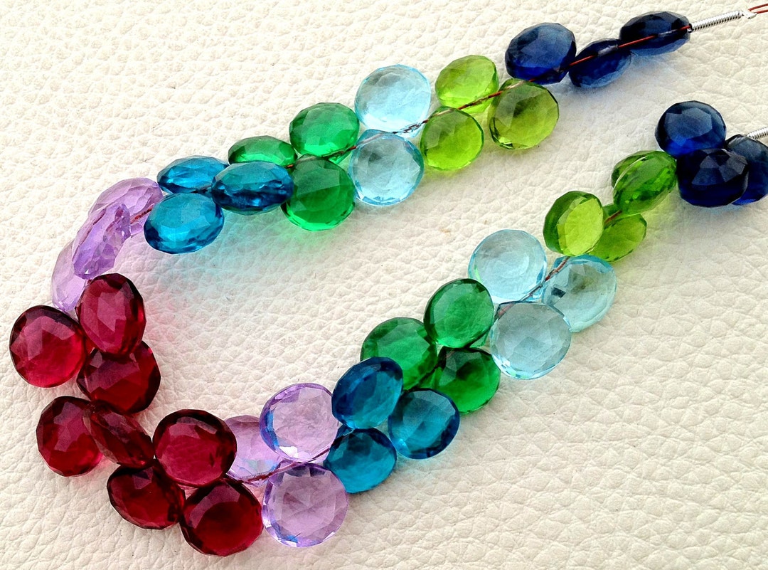New Arrival, 1/2 Strand, MULTI COLORS Quartz Micro Faceted Heart Shape ...
