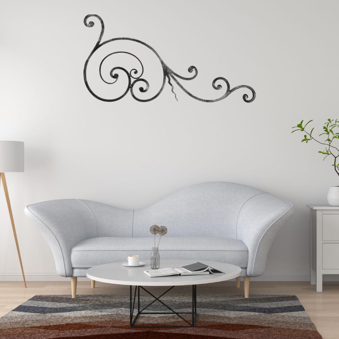 Hand Forged Wrought Iron Scroll Wall Art | Decorative Scrollwork Accent ...