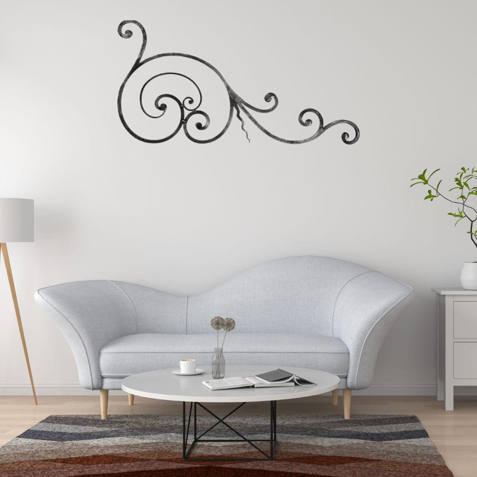 Hand Forged Wrought Iron Scroll Wall Art: Vintage Farmhouse Decor - Etsy