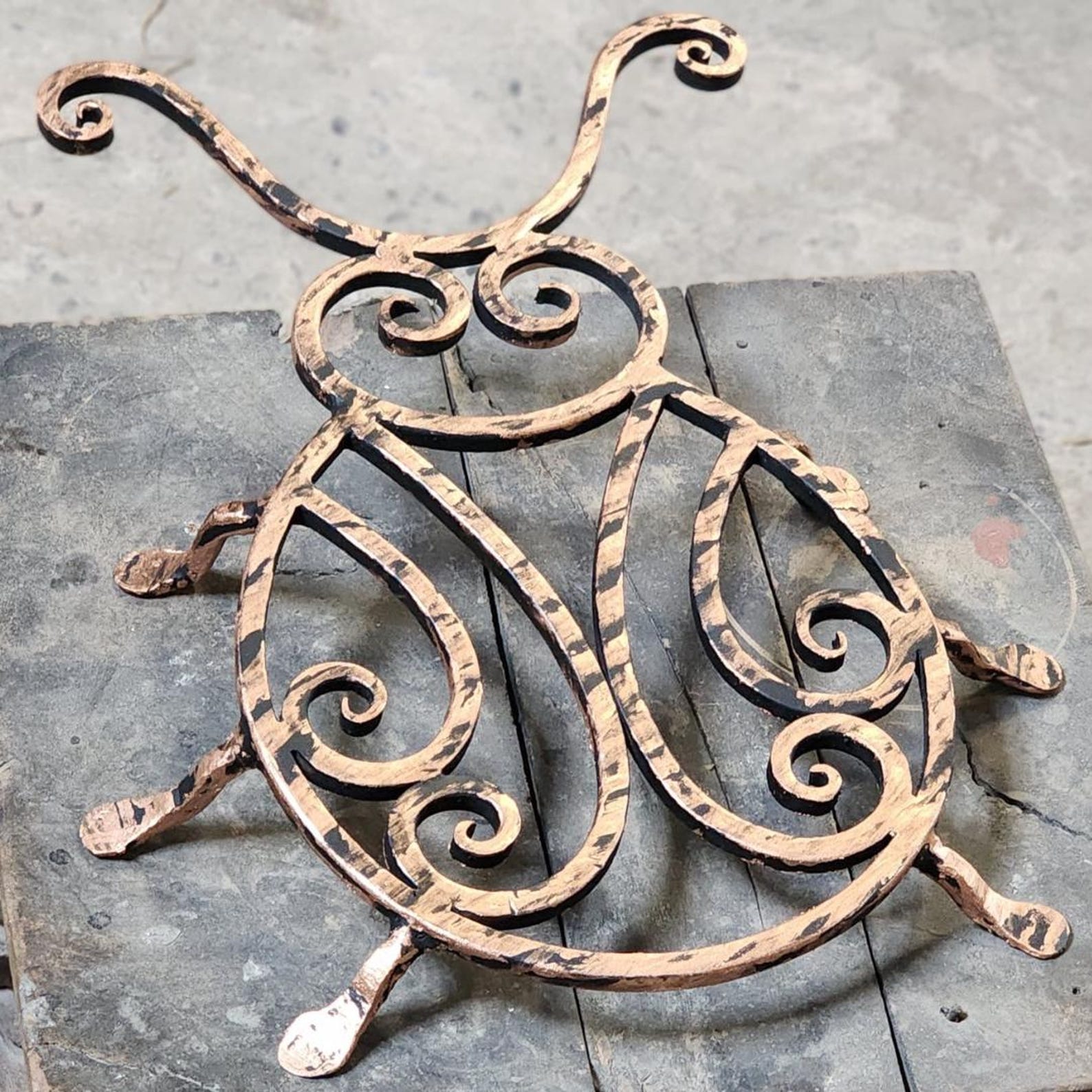 Handmade Wrought Iron Ladybug Trivet: Rustic Kitchen Decor - Etsy