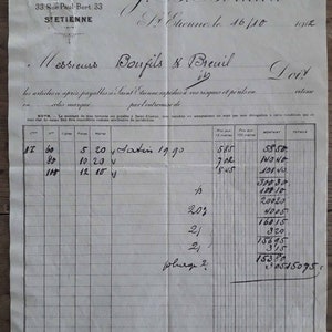 Bundle of 31 Antique French Invoices, 1910s, French Vintage Handwritten ...