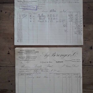 Bundle of 31 Antique French Invoices, 1910s, French Vintage Handwritten ...