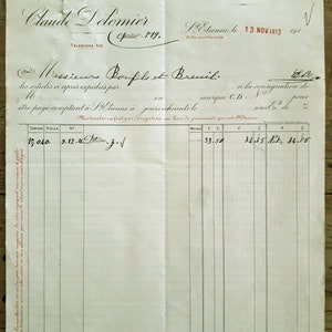 Bundle of 33 Antique French Invoices, 1910s, French Vintage Handwritten ...