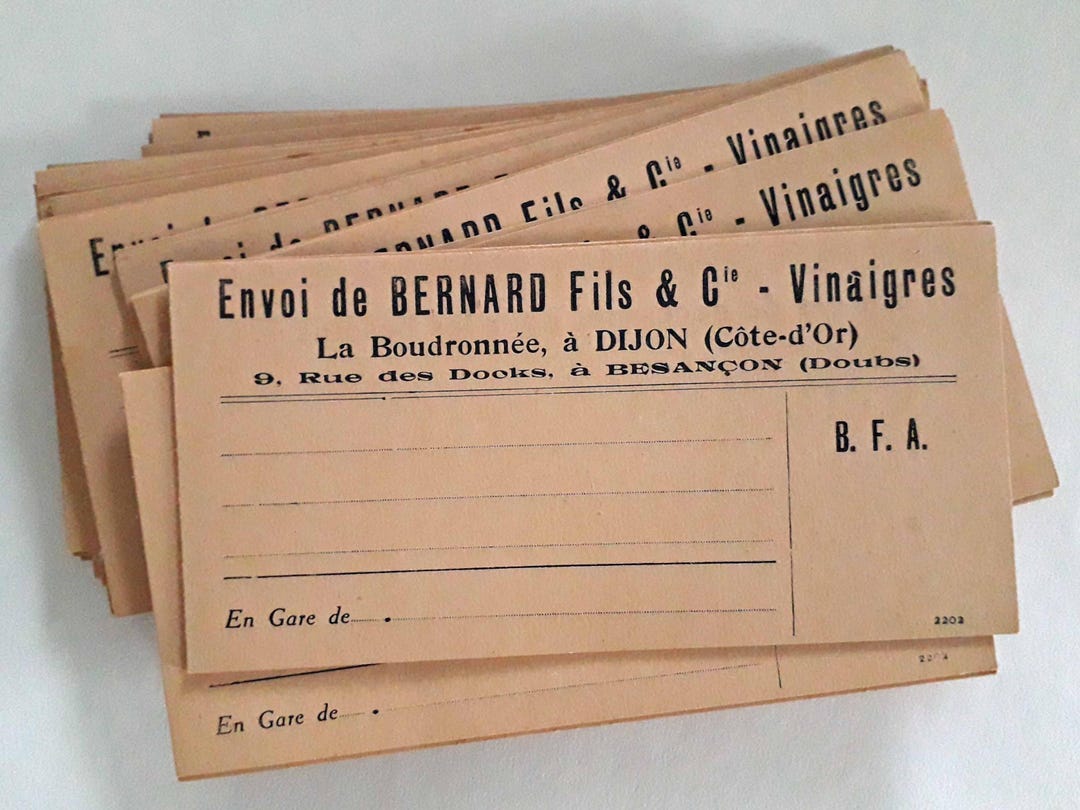44 Vintage Labels, Box End Labels for Dijon Vinegar, French Ephemera ...