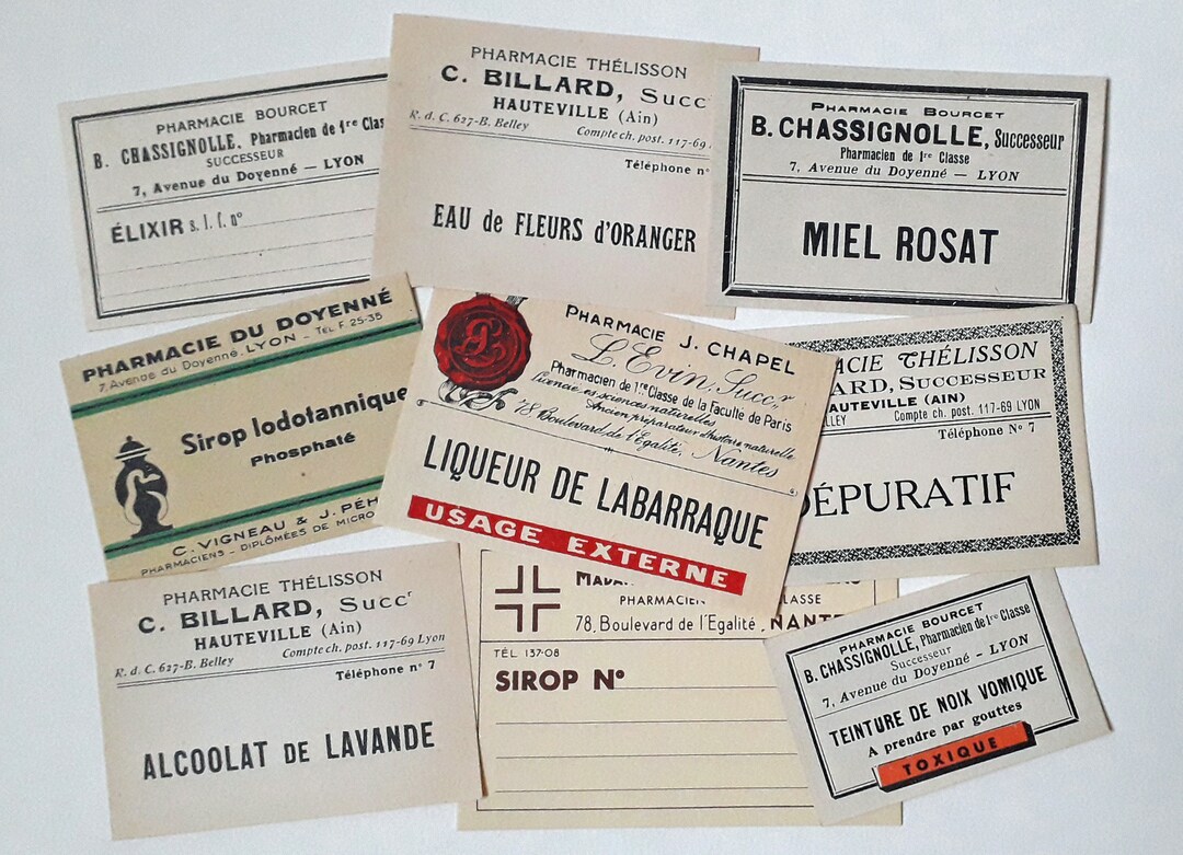 108 Vintage Pharmacy Labels - Drug Store Medicine Bottle Labels, 9 ...