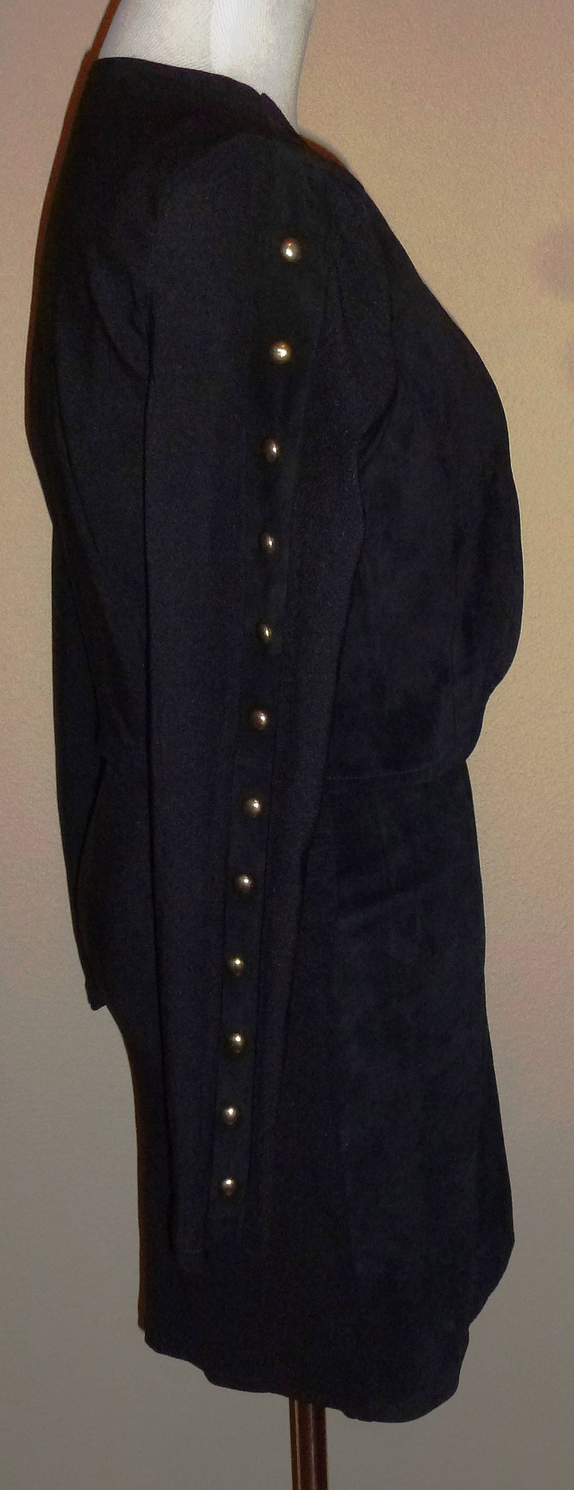 Vintage 80s 1980s Brazen Black Suede & Lycra Bodycon Dress Bolero ...