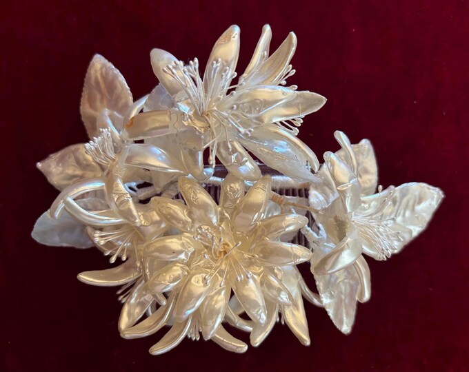 1930s 30’s 1940s 40’s Ivory Wax Flower Bridal Head Piece for Veil or ...