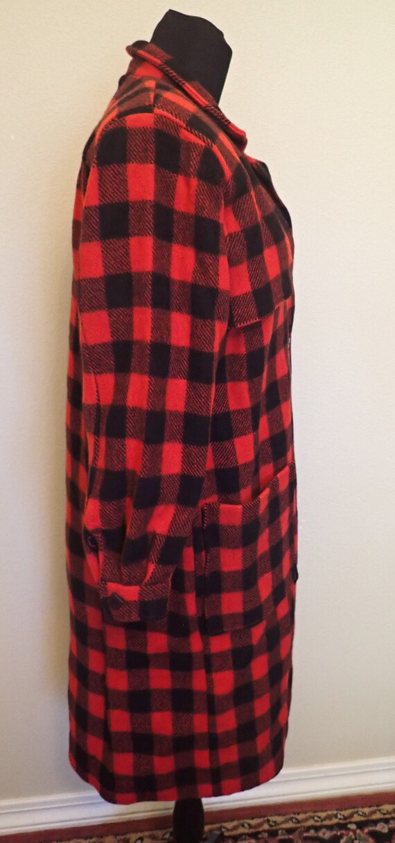 1950s 50s 1960s 60s Vintage Red Black Plaid Mackinaw … - Gem