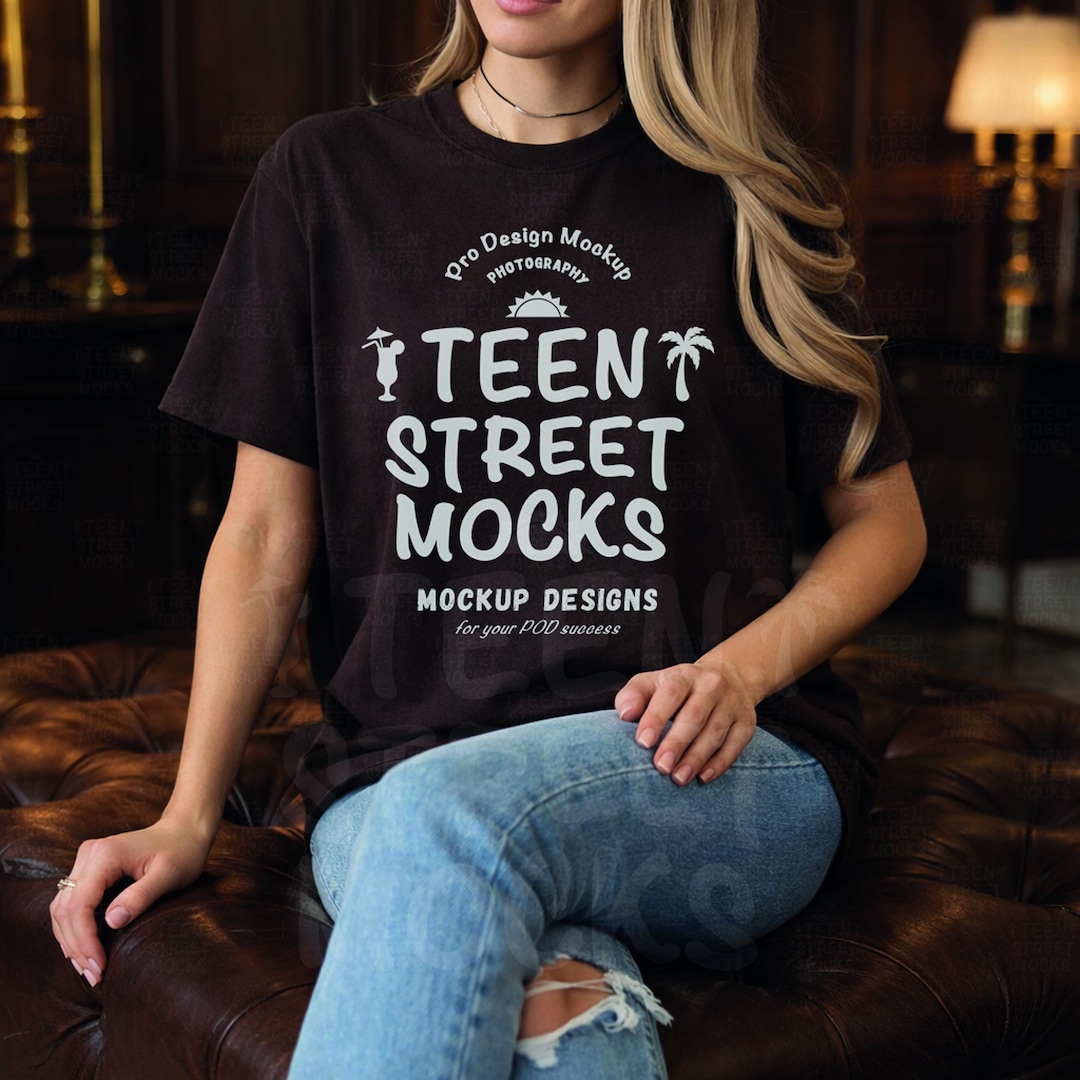 Espresso Oversized T-shirt Mockup | Comfort Colors 1717 Relaxed Tee ...