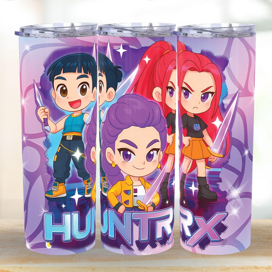 Huntrix Kpop Demon Hunters Tumbler Wrap, Huntrix 20oz Skinny Tumbler ...