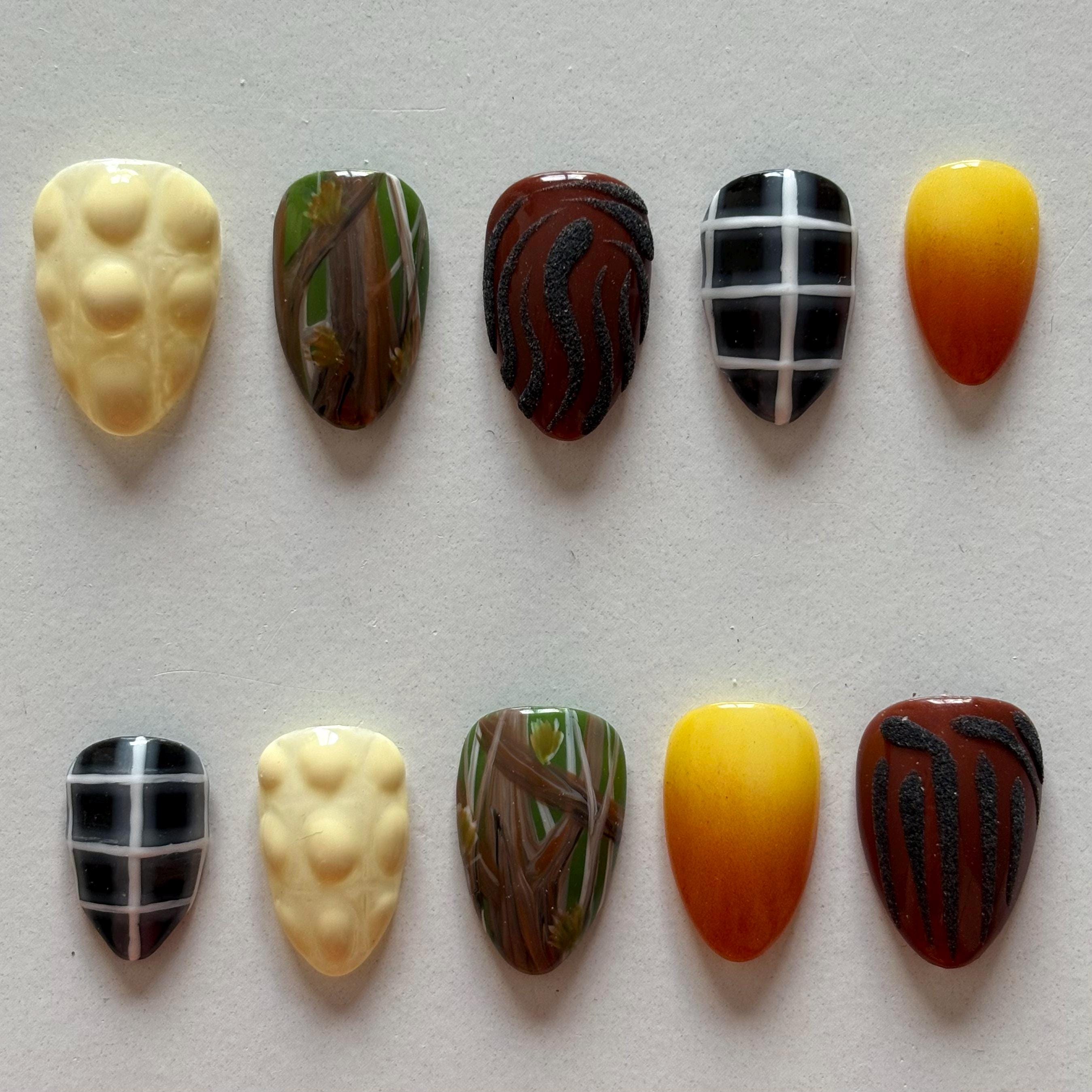 Swamp Princess Custom Doechii Inspired Press on Nails | Abstract Hand ...