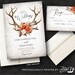 PRINTED Elk Wedding Invitation Rustic Invitations & RSVP Birch Flowers ...