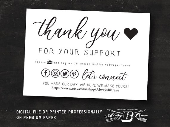 Thank You For Your Support Cards