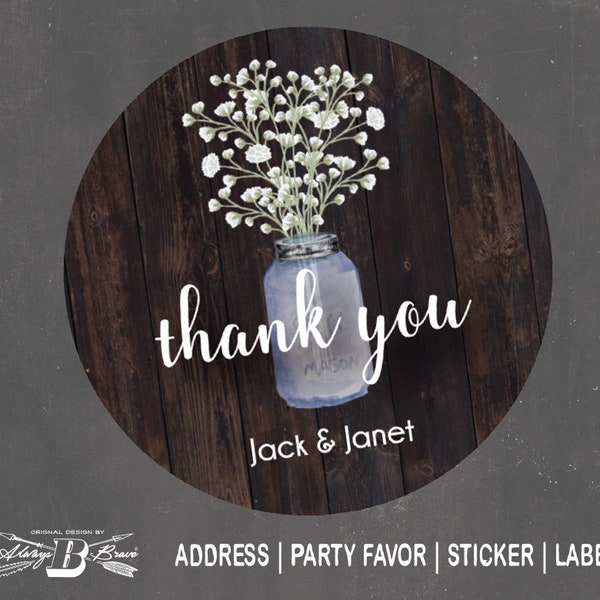 Mason Jar Thank You - Etsy