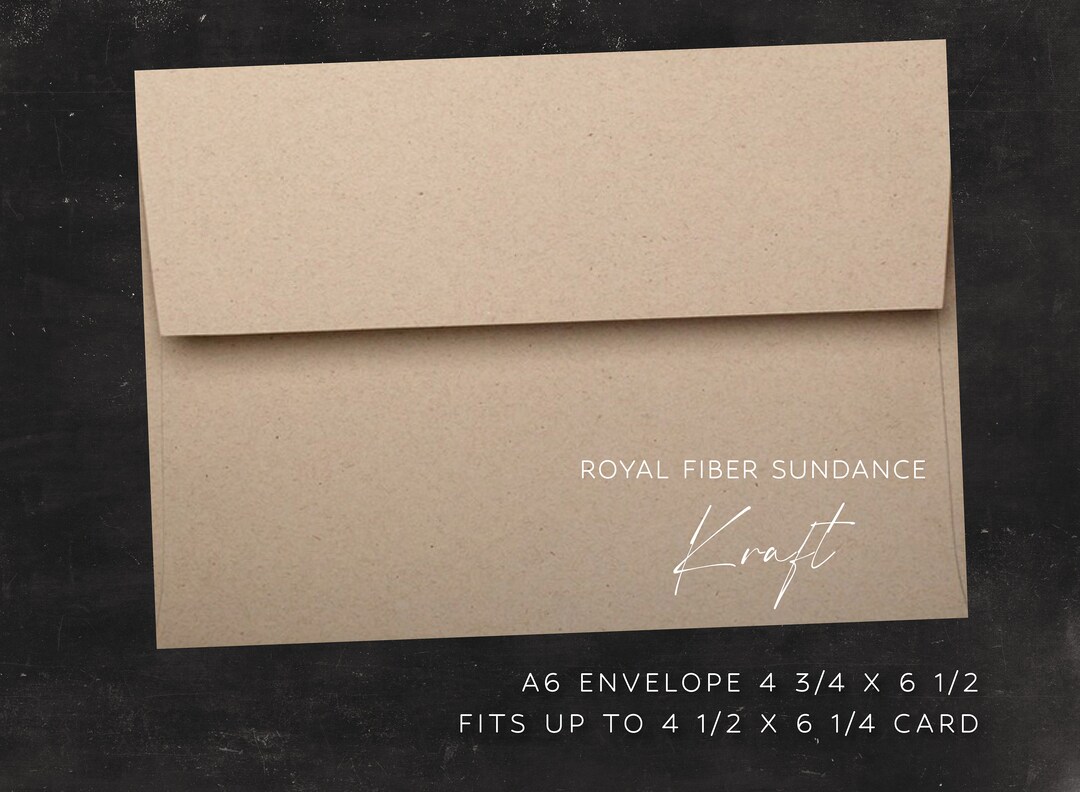 25 Kraft A6 Envelopes Royal Sundance Fiber KRAFT Envelope 4.75 X 6.5 ...