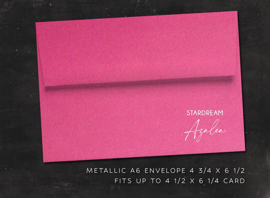 25 Bright Pink Metallic A6 Envelopes Stardream AZALEA Envelope 4 3/4 X ...