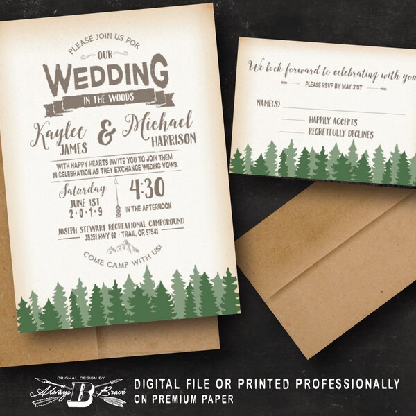 Camp Wedding Invite - Etsy