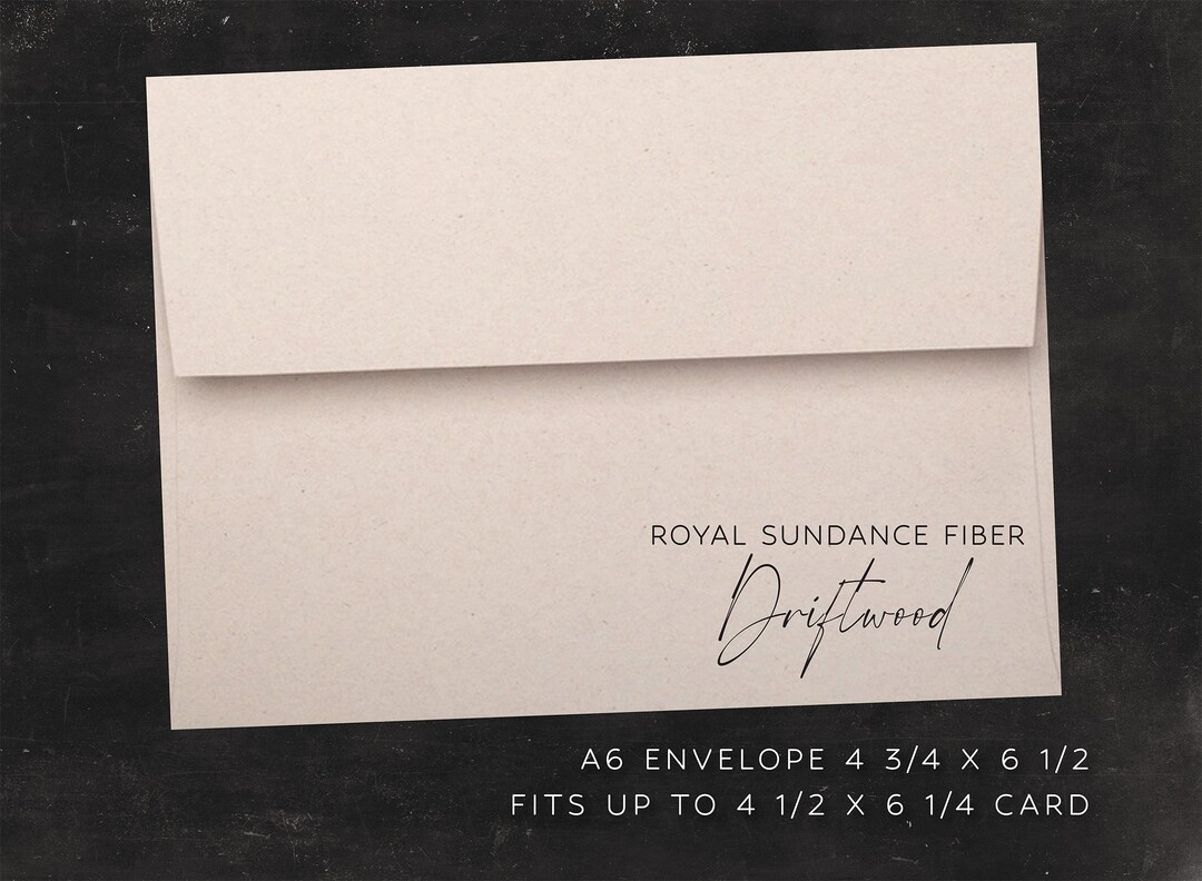 25 Light Kraft A6 Envelopes Royal Sundance Fiber DRIFTWOOD Envelope 4. ...