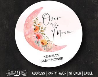 Baby Shower Stickers Moon - Etsy