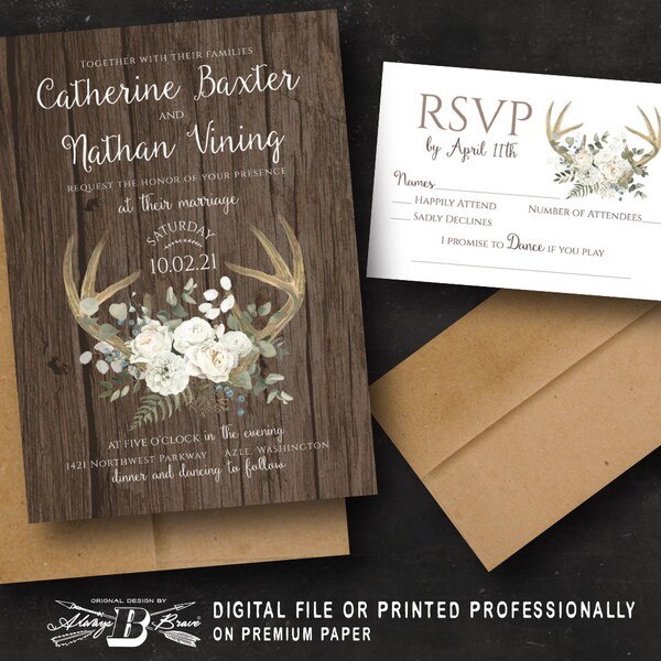 Rustic Spring Wedding Invitation - Etsy