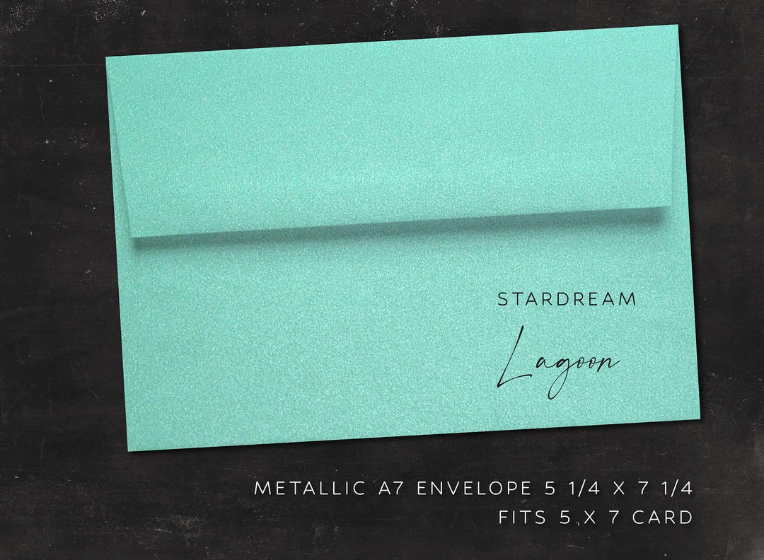 25 Teal Metallic A7 Envelopes Stardream LAGOON Envelope 5 1/4 X 7 1/4 ...