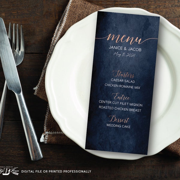 Wedding Menu Navy - Etsy