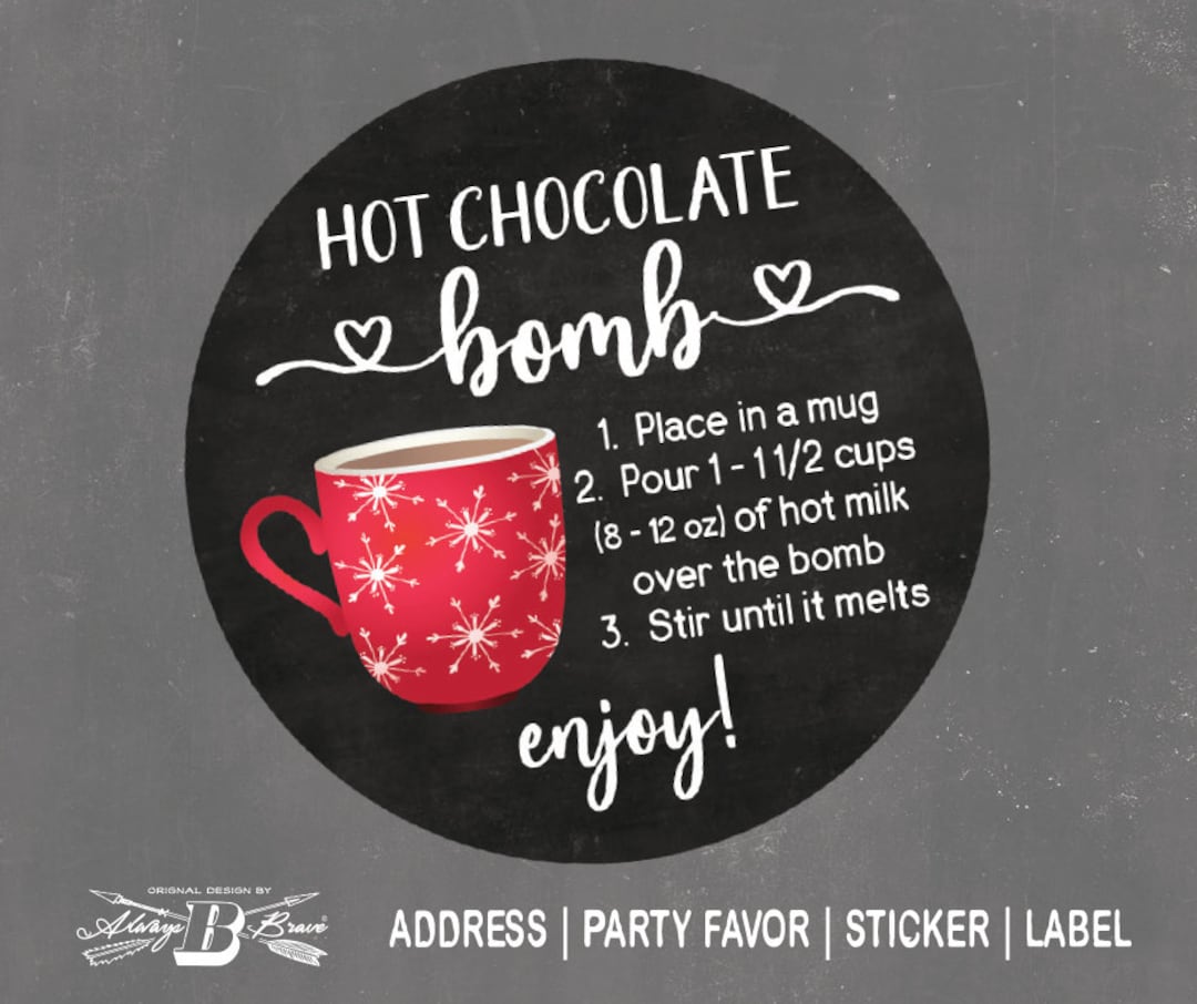 Hot Chocolate Bomb Labels Cocoa Bombs Sticker 2 Circle Stickers Winter ...