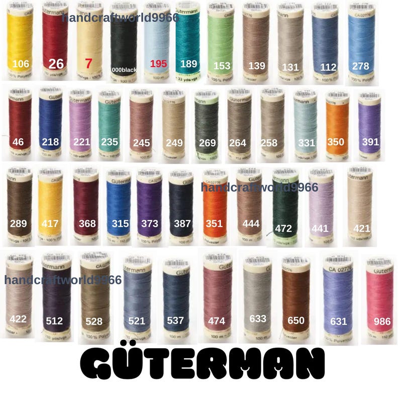 Gutermann Sew-all Polyester Thread: 110 Yards, Over 400 Colors - Etsy