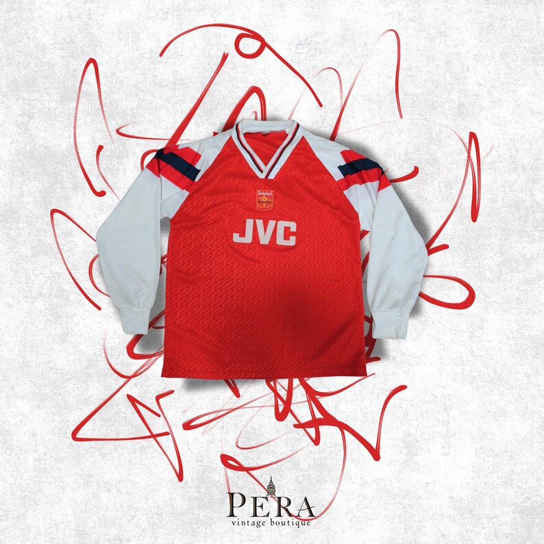 Vintage Arsenal JVC Jersey Made in Italy, 90s Long Sleeve Football ...