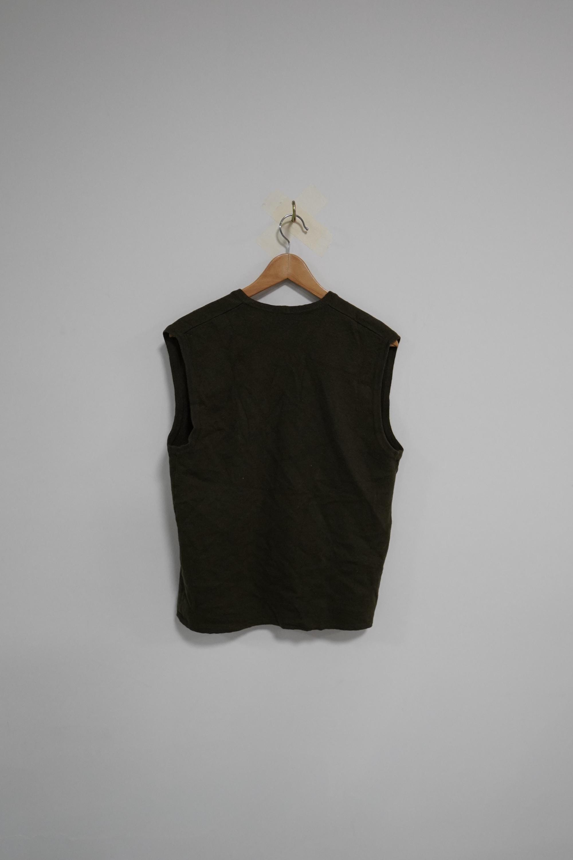 Eka Vintage Merino Wool Vest Olive Green Button up German Made Reine ...