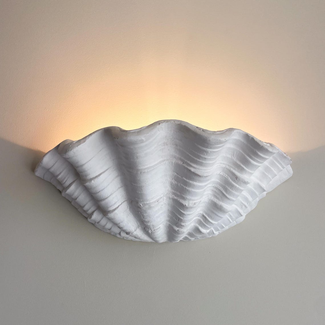 Sculptural Shell Wall Sconce: Handcasted Plaster Applique - England - Etsy
