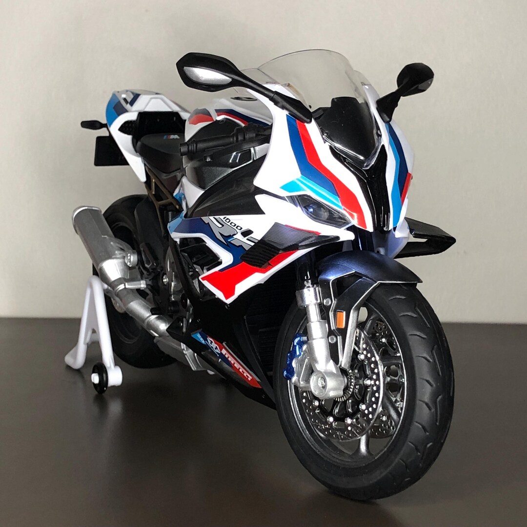 BMW M1000RR Diecast Motorcycle Model | 1:9 Scale White Sport Bike ...