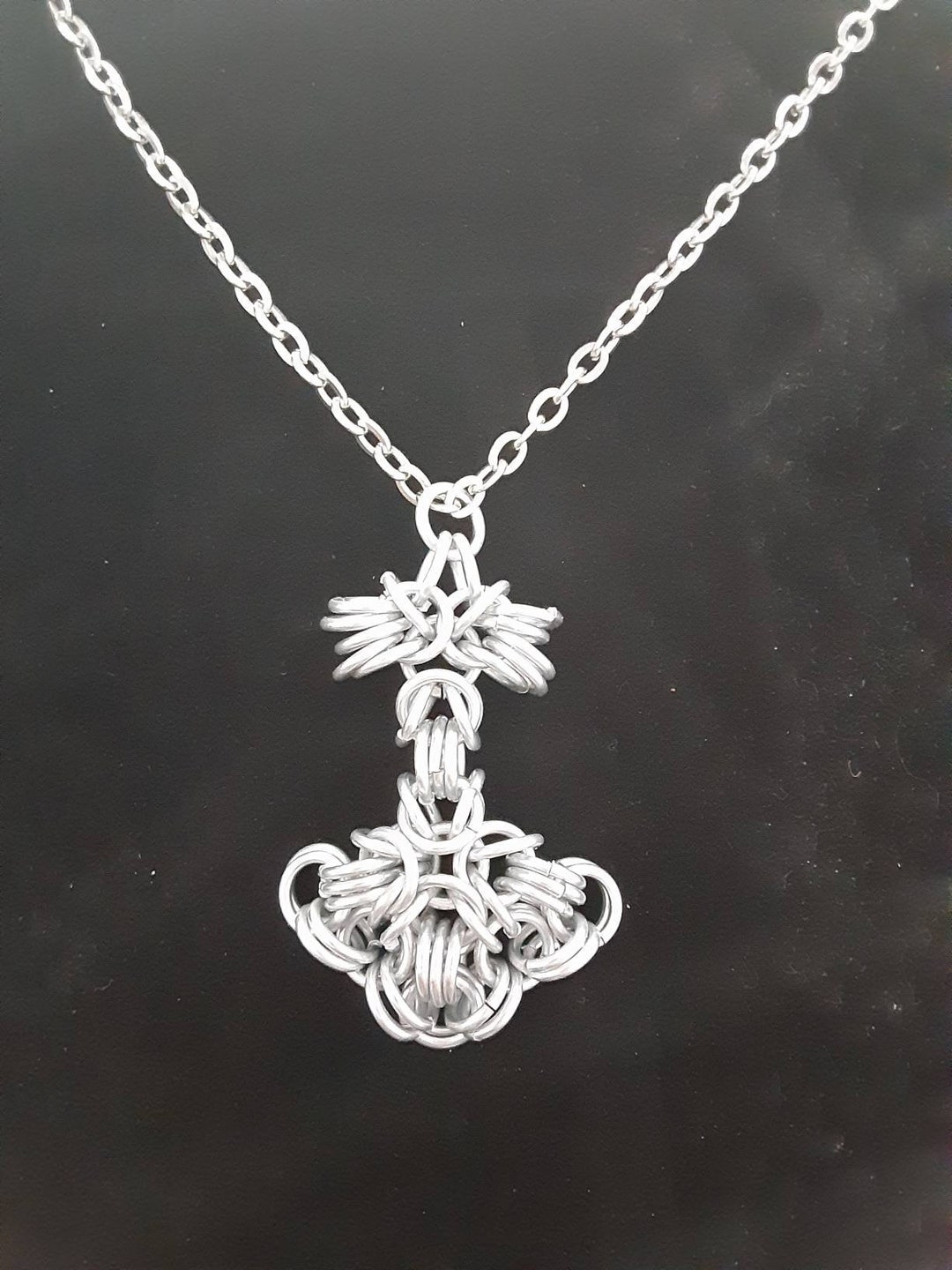 Unisex Chainmail Metal Norse Viking Mjolnir Thors Hammer Pendant ...