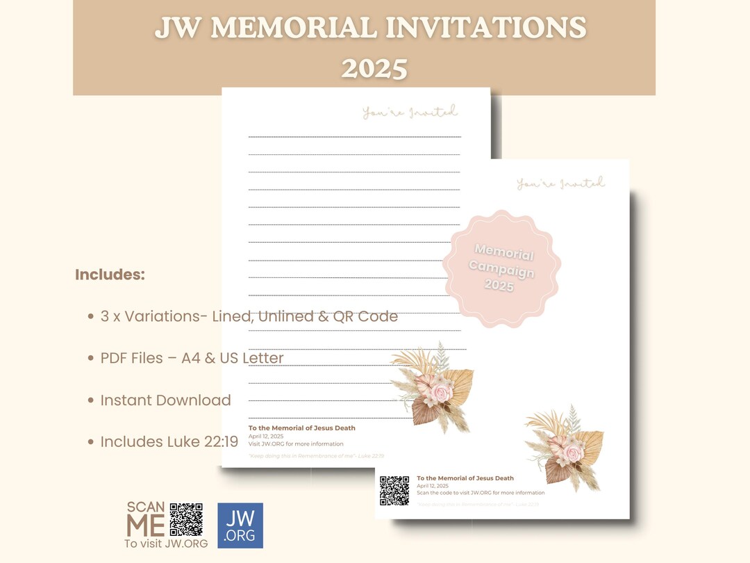JW Memorial Invitation 2025 – Instant Download | Printable Memorial ...