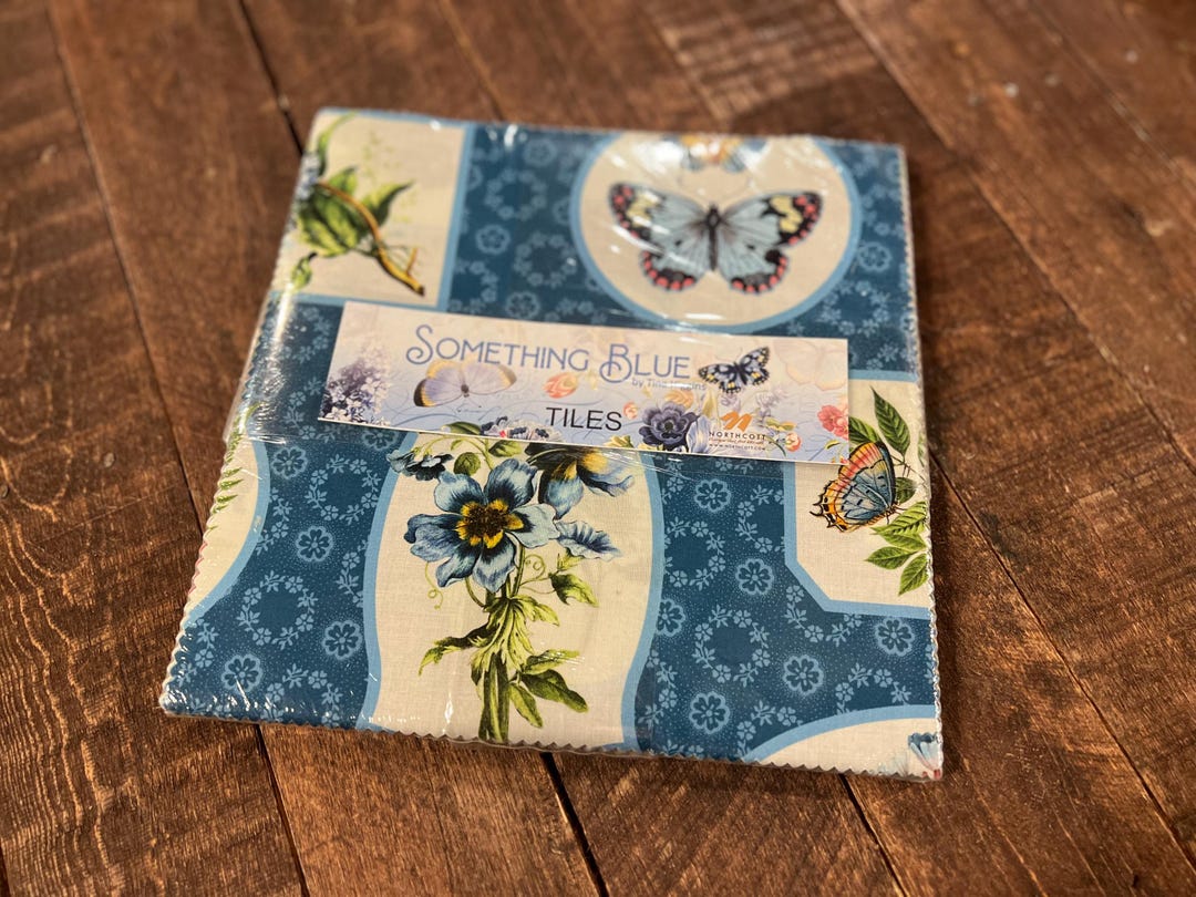 Something Blue Tina Higgins Northcott Quilting Fabric 10” Tiles Squares ...