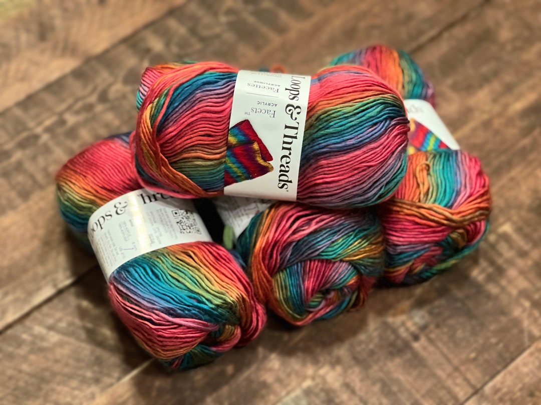 4 Skeins Loops and Threads Facets Yarn in spectrum for Knit and Crochet ...